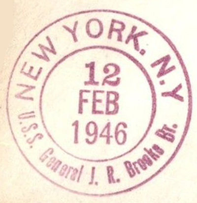 GENERAL J R BROOKE AP 132 - NavalCoverMuseum