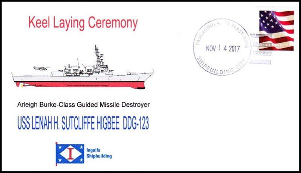 LENAH H SUTCLIFFE HIGBEE DDG 123 - NavalCoverMuseum