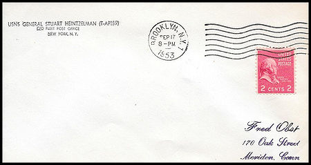 GENERAL STUART HEINTZELMAN AP 159 - NavalCoverMuseum