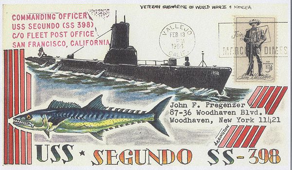 USS SEGUNDO SS-398 Covers Page 1 - NavalCoverMuseum