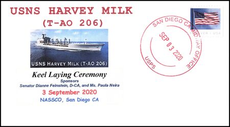 HARVEY MILK T-AO 206 Covers Page 1 - NavalCoverMuseum