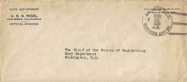 US RECEIVING SHIP SAN DIEGO CA - NavalCoverMuseum