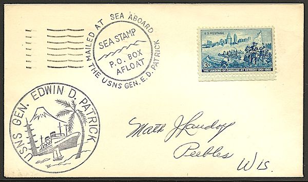 GENERAL EDWIN D PATRICK T-AP 124 - NavalCoverMuseum